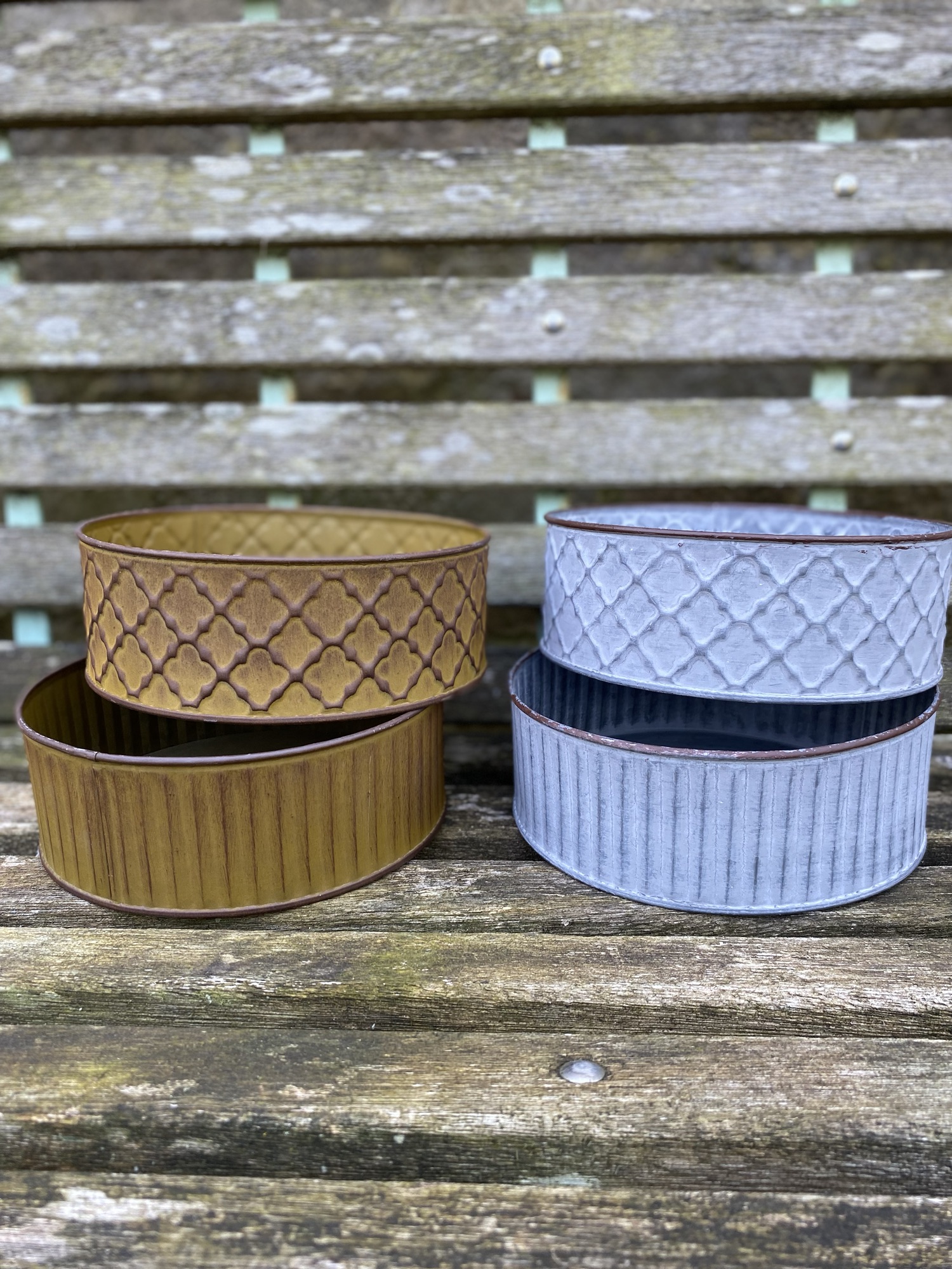 Low planter -( lattice )zinc – Pop and Flo